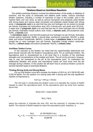 Analytical Chemistry Lecture Notes | PDF