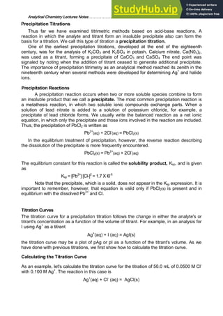 Analytical Chemistry Lecture Notes | PDF