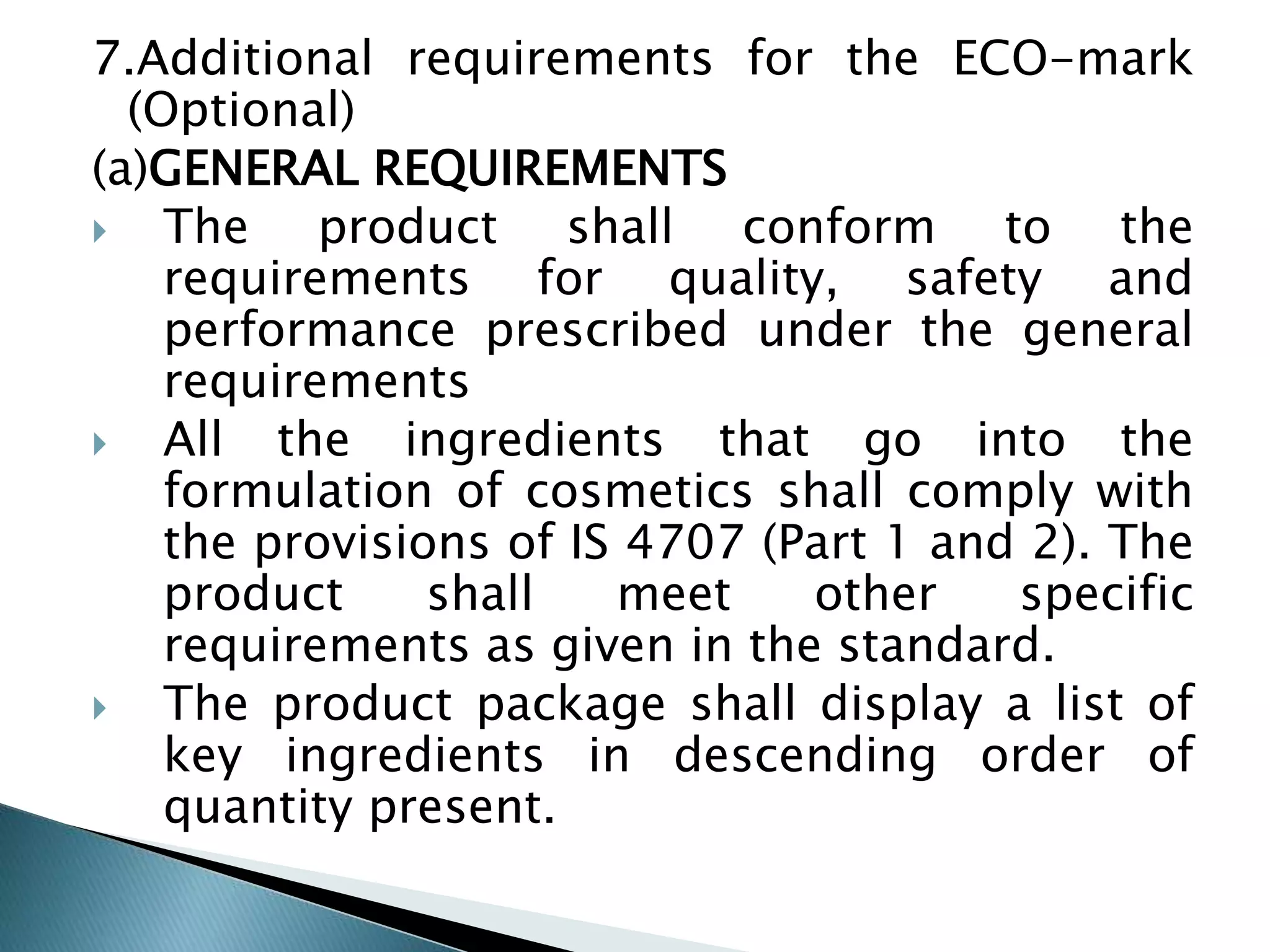 Analytical cosmetics:BIS specification and analytical methods for ...