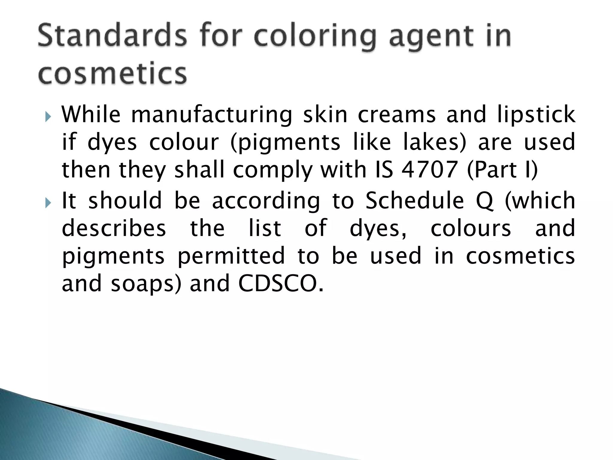 Analytical cosmetics:BIS specification and analytical methods for ...