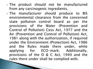 Analytical cosmetics:BIS specification and analytical methods for ...