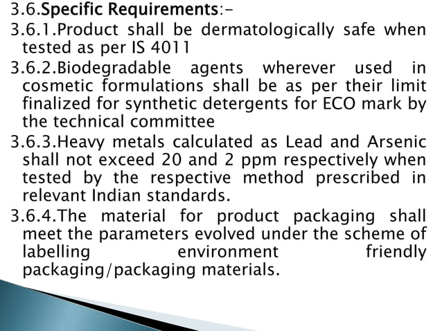 Analytical cosmetics:BIS specification and analytical methods for ...