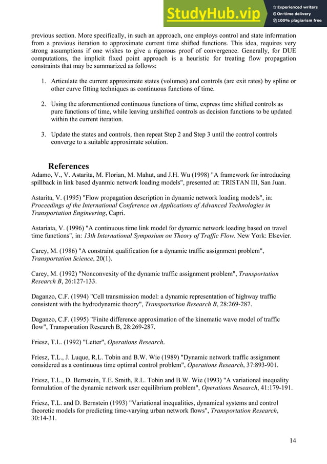Analytical Dynamic Traffic Assignment Models | PDF