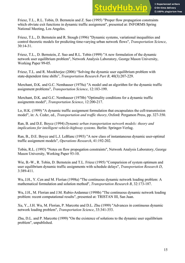 Analytical Dynamic Traffic Assignment Models | PDF