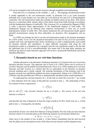 Analytical Dynamic Traffic Assignment Models | PDF