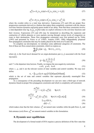 Analytical Dynamic Traffic Assignment Models | PDF
