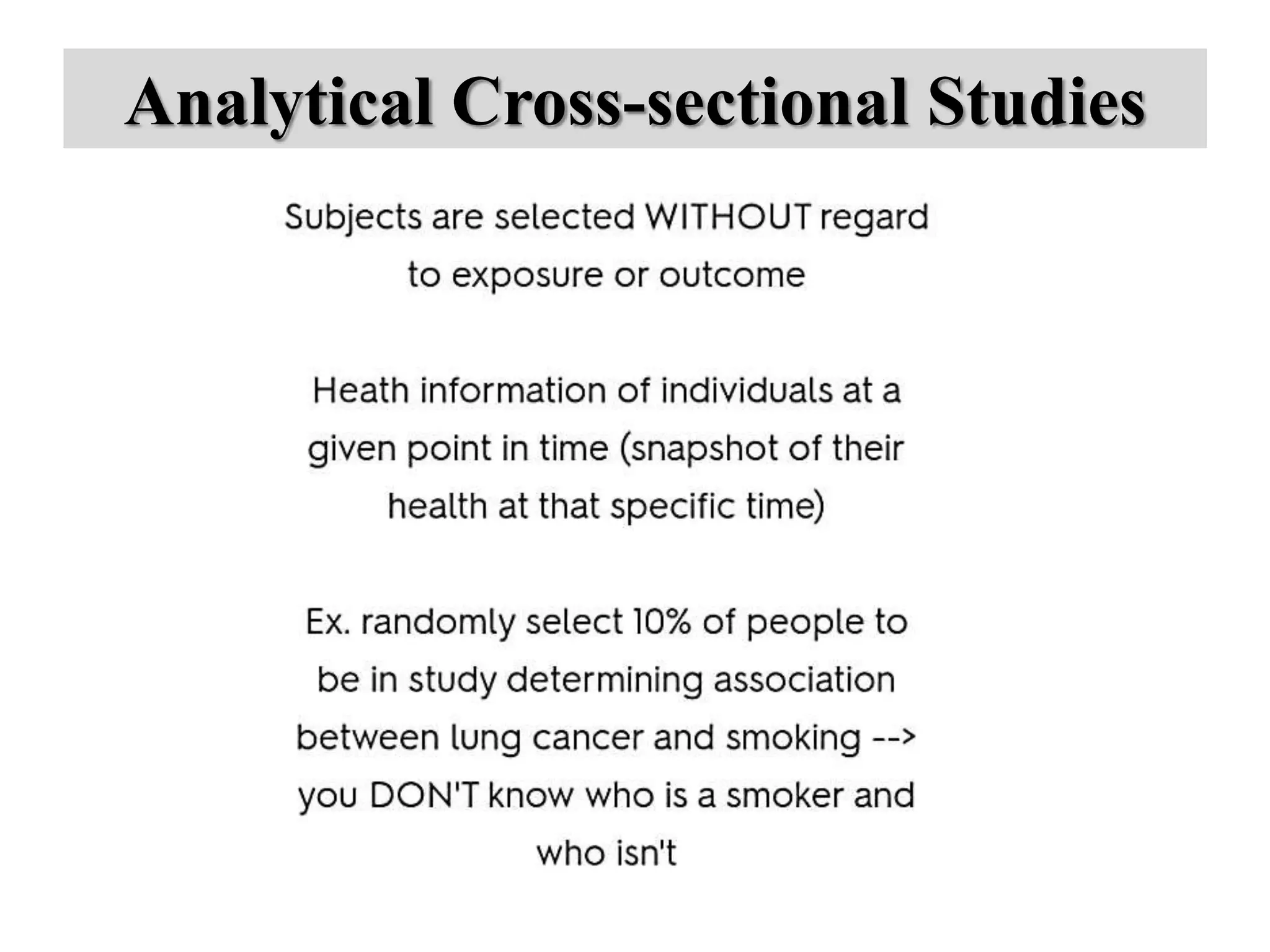 Analytical epidemiology cross sectional and cohort | PPTX