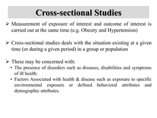 Analytical epidemiology cross sectional and cohort | PPTX