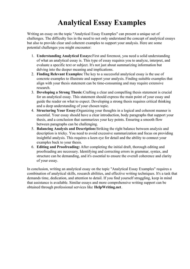 Analytical Essay Examples. Analytical Essay Writing - Guide, Topics and ...