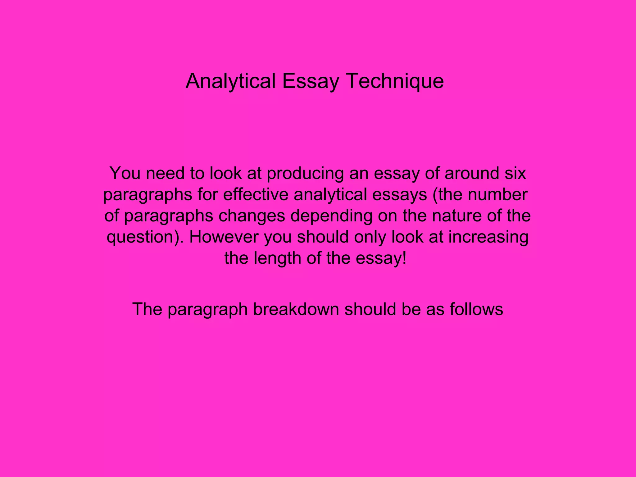 Analytical essay technique | PPT