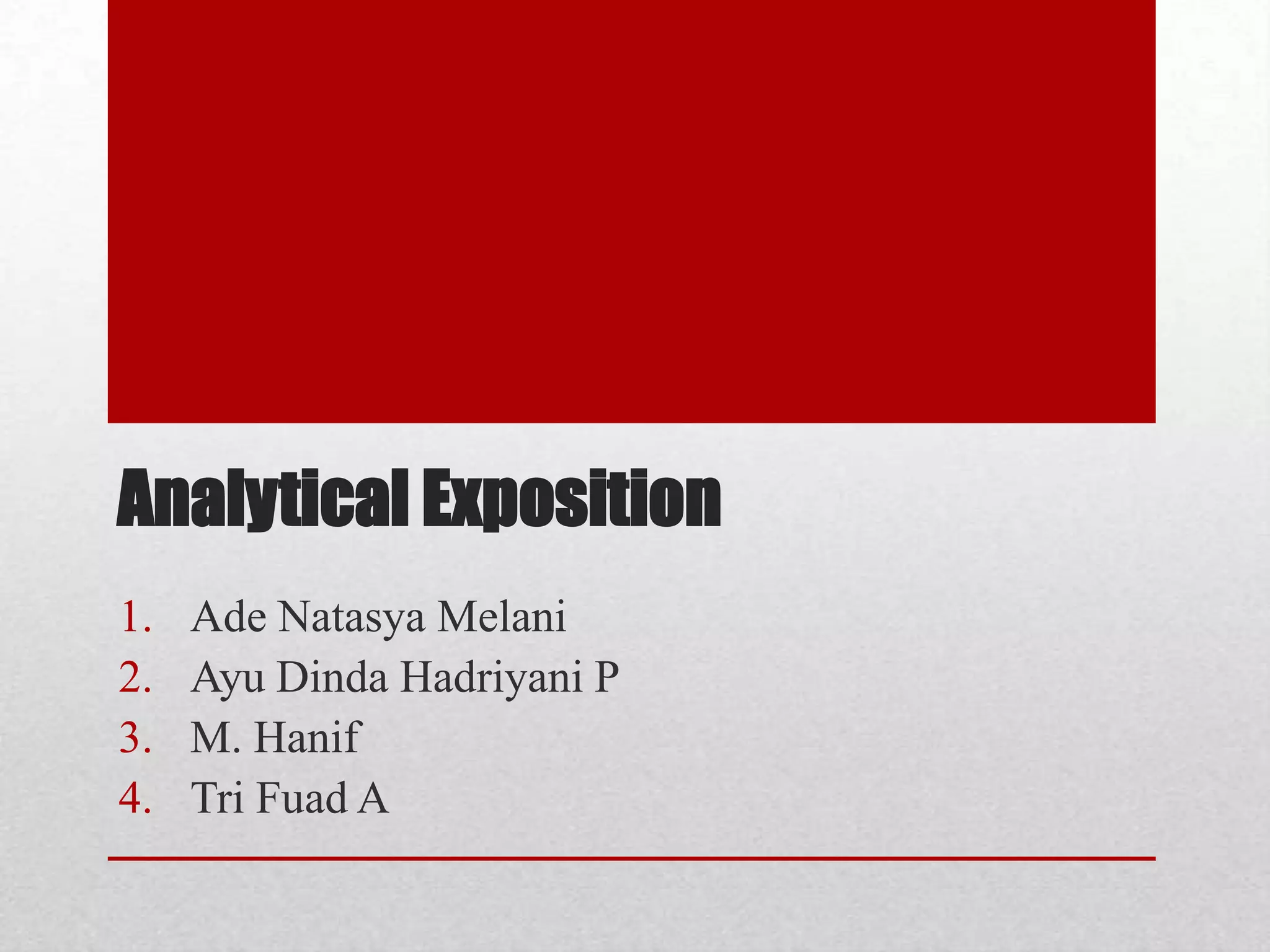 Analytical exposition | PPTX