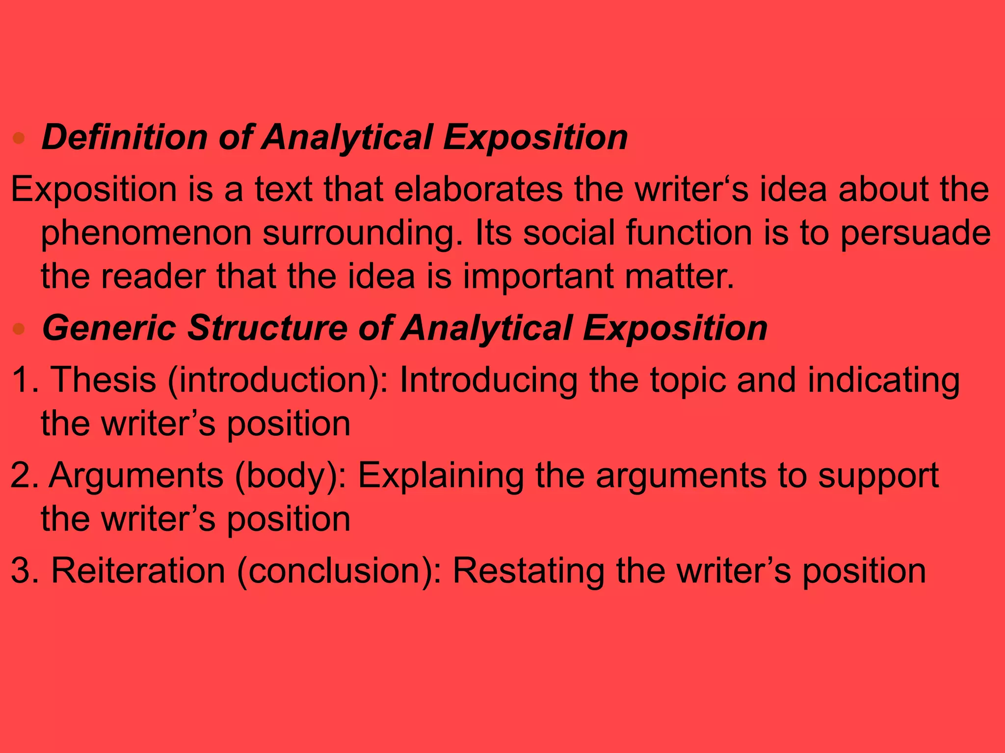 Analytical exposition | PPTX