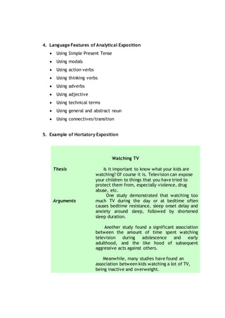 Analytical exposition, Hortatory Exposition, Pamphlet | DOCX