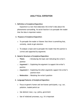 Analytical exposition, Hortatory Exposition, Pamphlet | PDF
