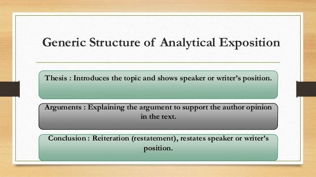 Analytical exposition