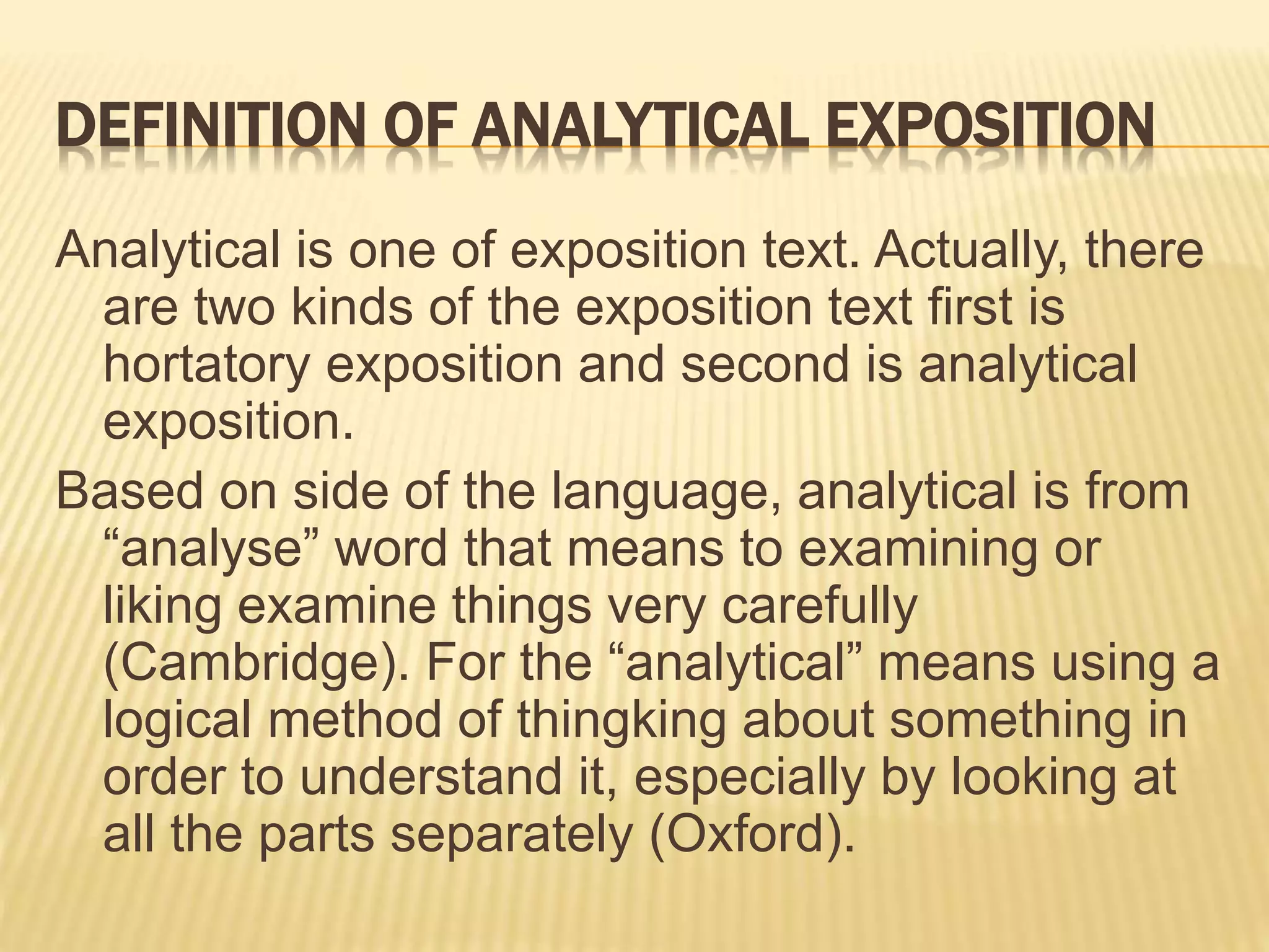 Analytical expositon text | PPTX