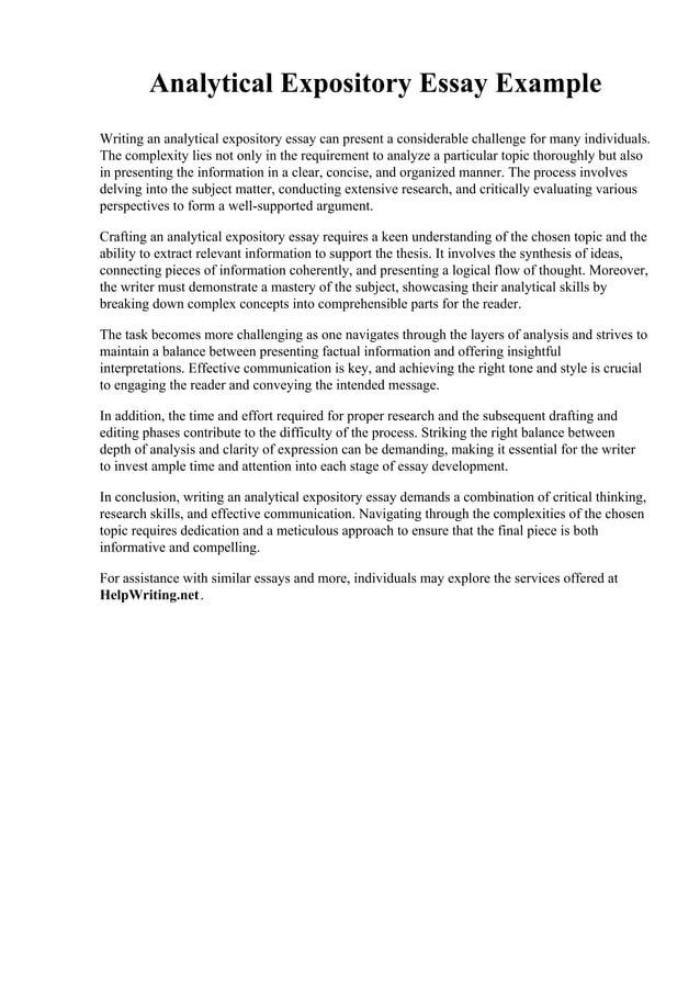 Analytical Expository Essay Example. University of Phoenix | PDF
