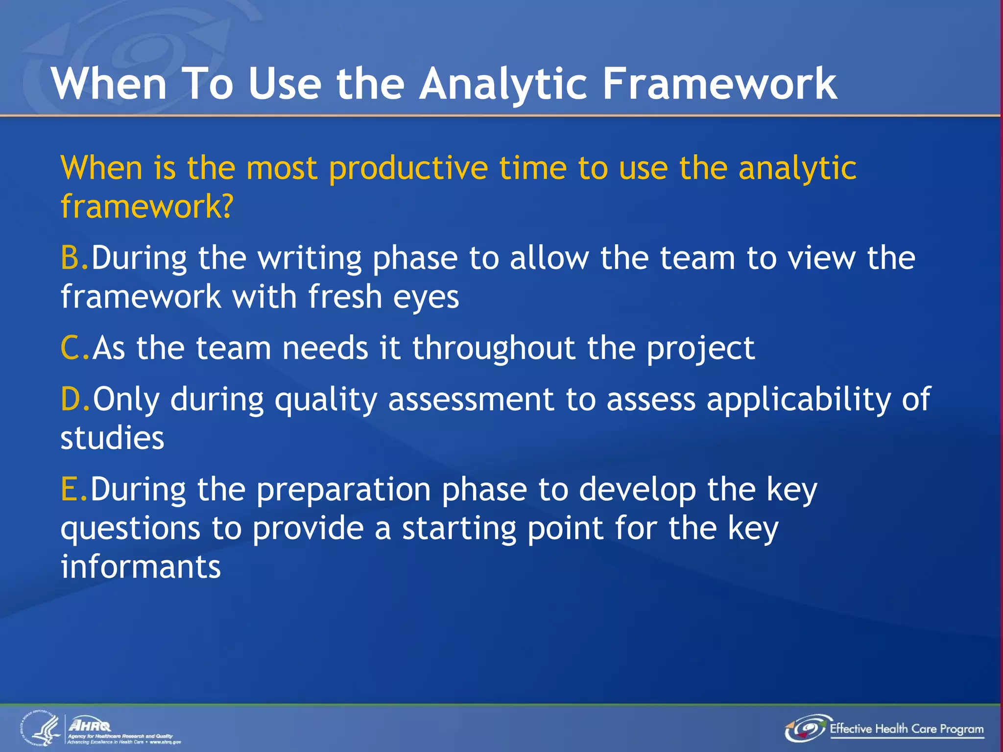Analytic Frameworks Quiz | PPT