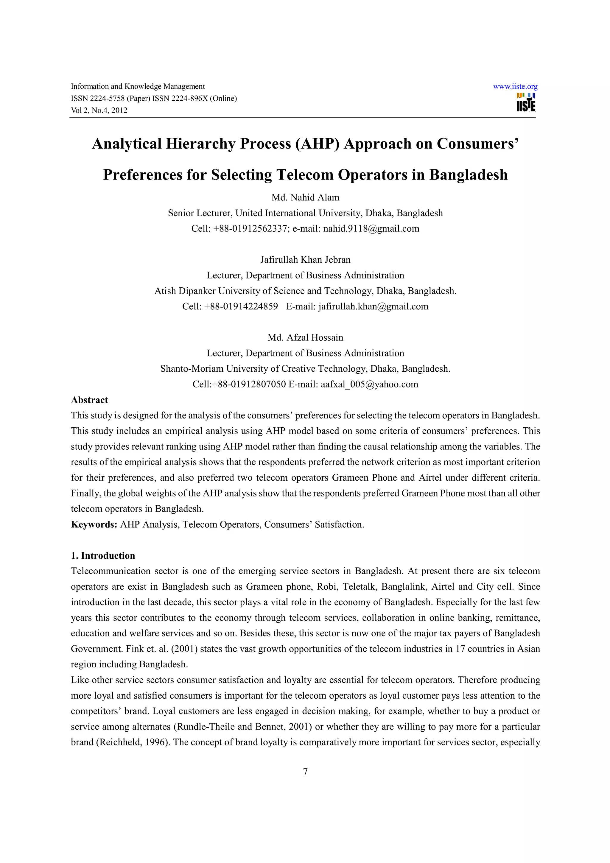 Analytical Hierarchy Process Ahp Approach On Consumers Preferences