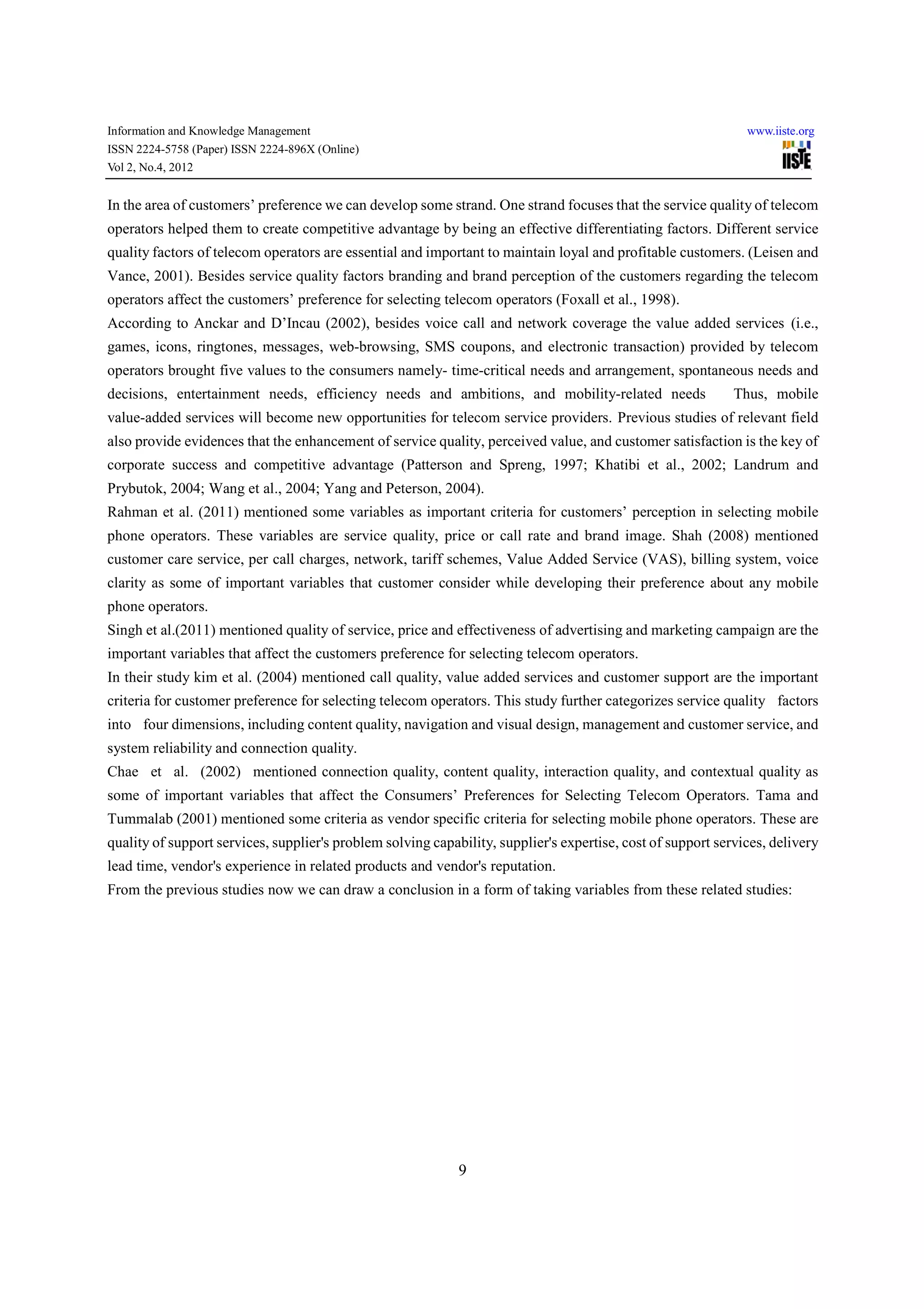 Analytical Hierarchy Process Ahp Approach On Consumers Preferences For Selecting Telecom