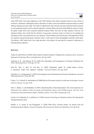 Analytical hierarchy process (ahp) approach on consumers’ preferences for selecting telecom ...