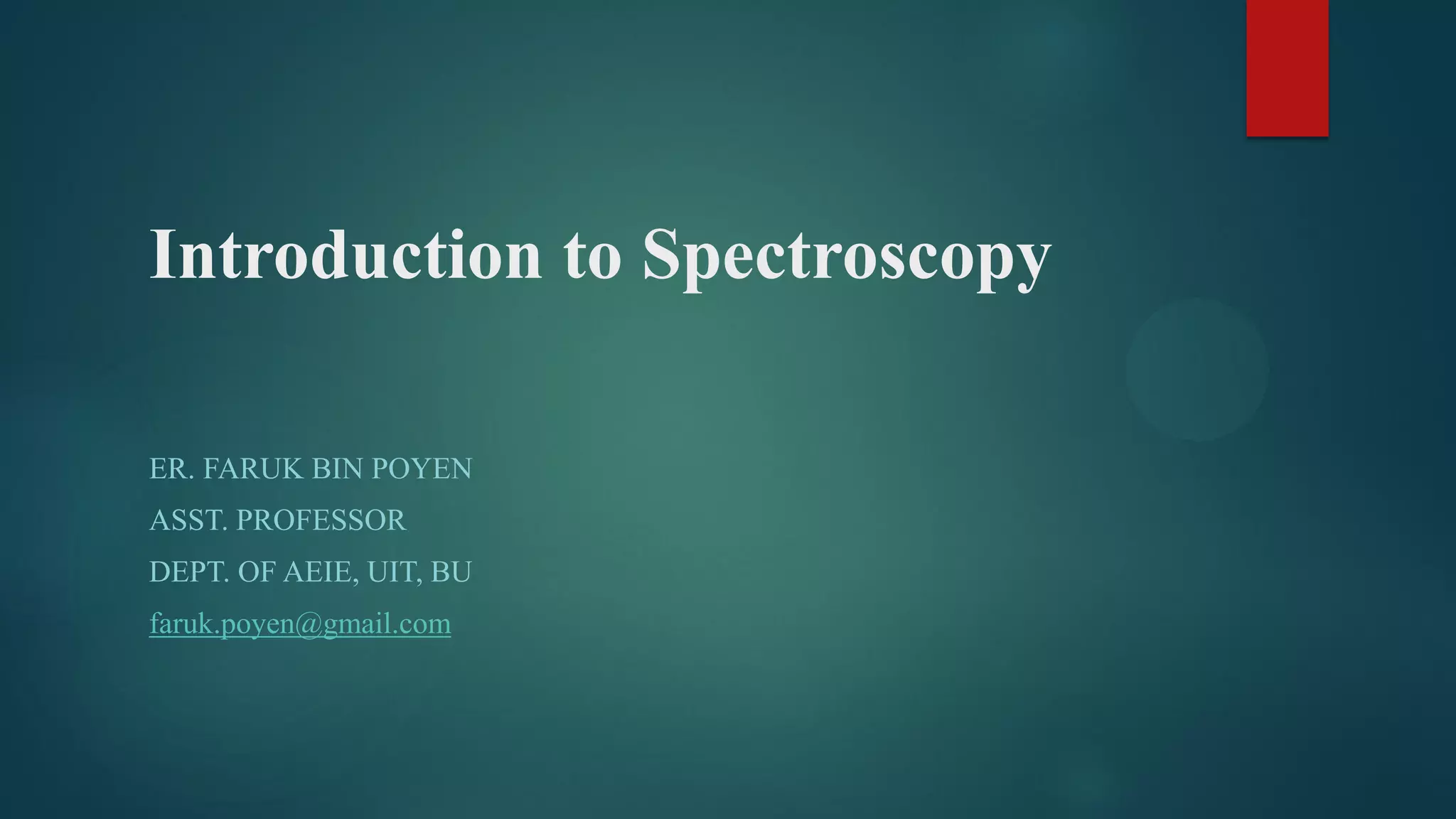 Introduction to Spectroscopy | PDF