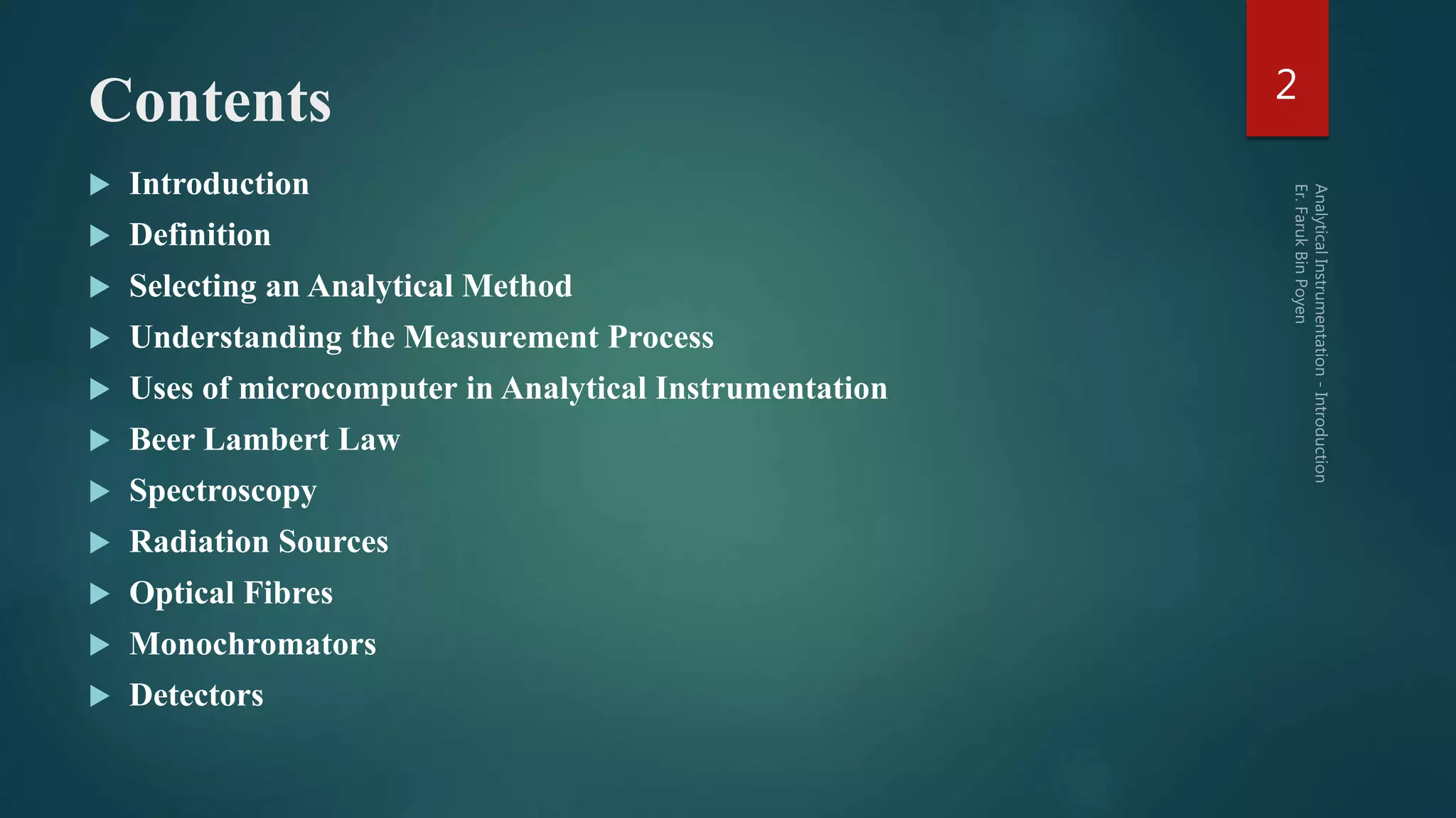 Analytical instrumentation introduction | PDF
