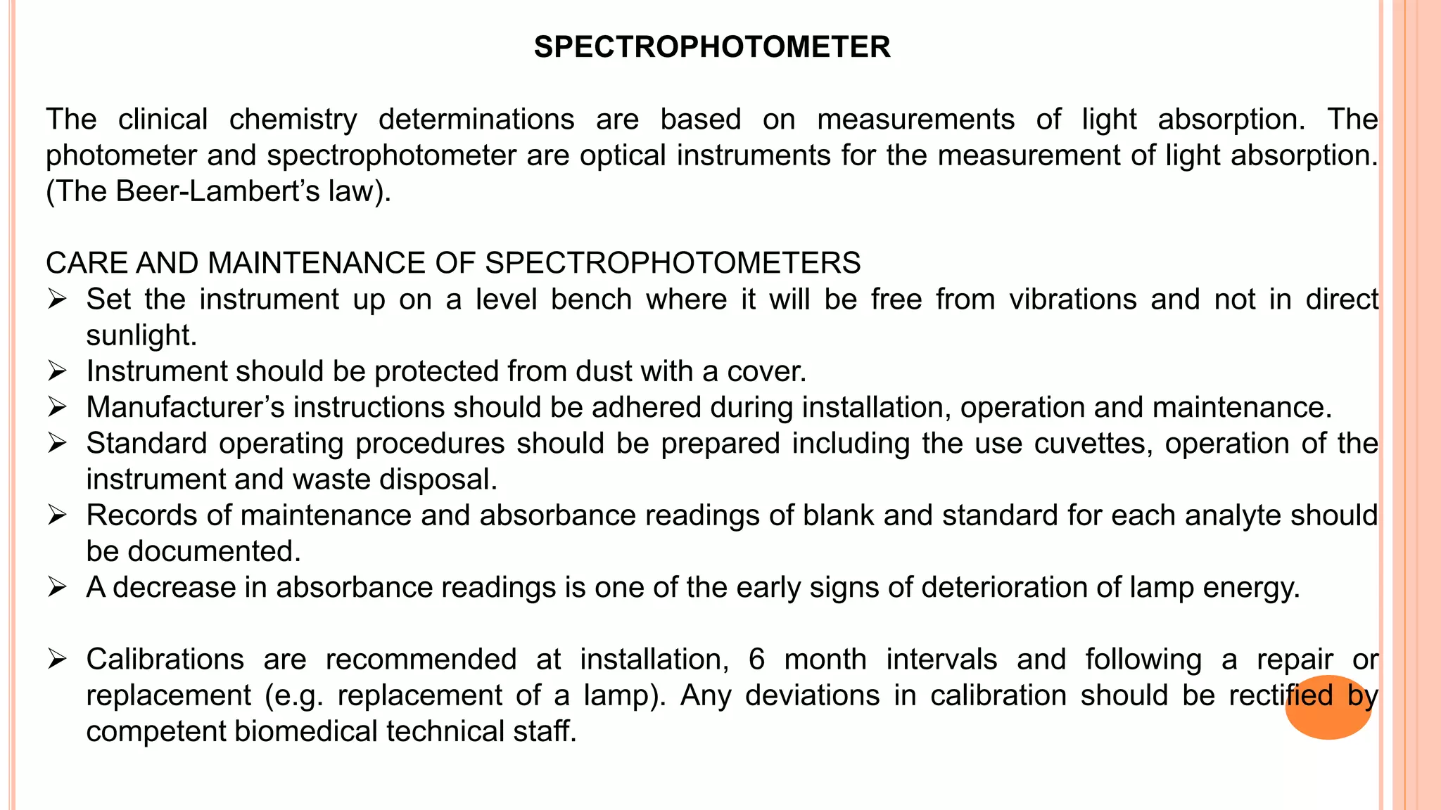 Analytical instruments in clinical chemistry, uses and maintenance | PPTX