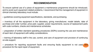 Analytical instruments in clinical chemistry, uses and maintenance | PPTX