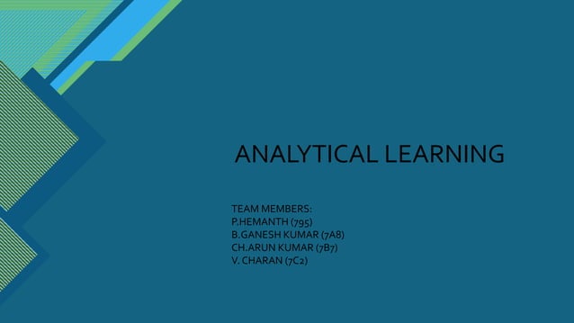 ANALYTICAL LEARNING IN MACHINE LEARNINGS | PPTX | Artificial ...