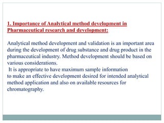 Analytical method developement | PPTX