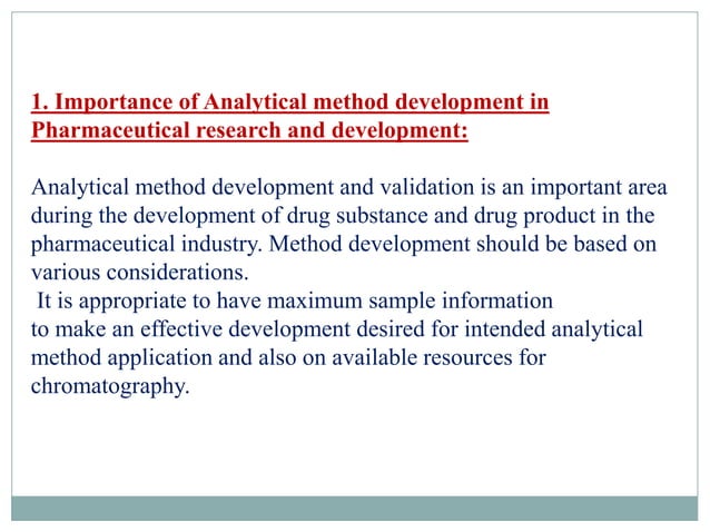 Analytical method developement | PPTX