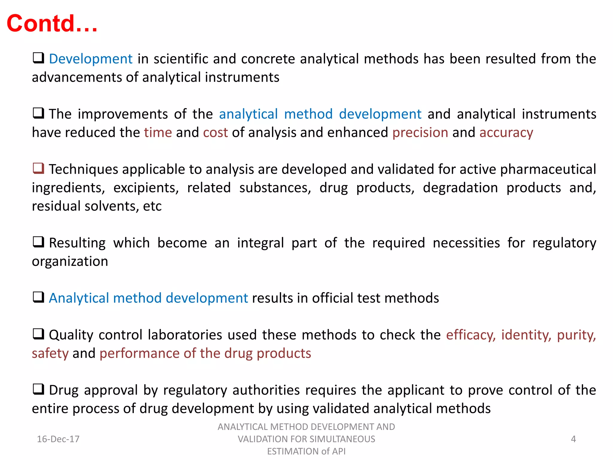 Analytical Method Development And Validation For Simultaneous Estimation Pptx