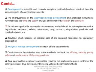 Analytical method development and validation for simultaneous ...