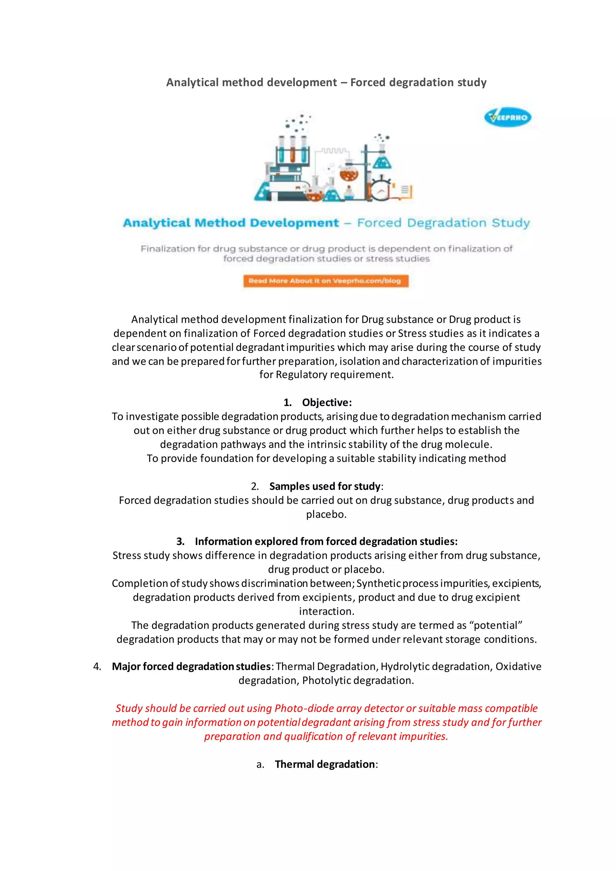 Analytical method development for Forced degradation study | DOCX