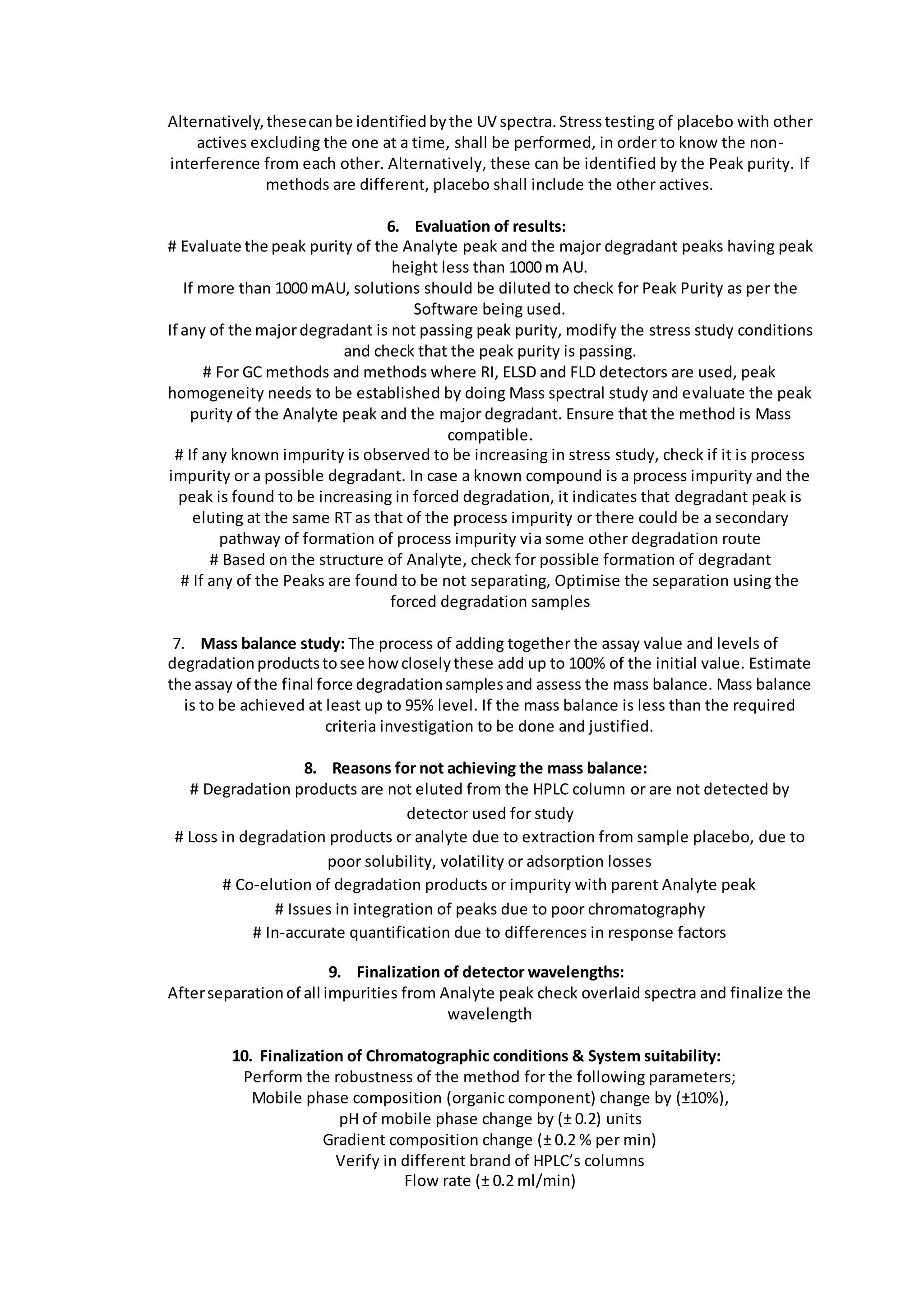 Analytical method development for Forced degradation study | DOCX