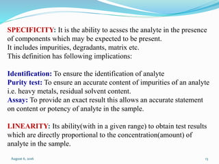 Analytical method development,validation by uv spectroscopy | PPTX