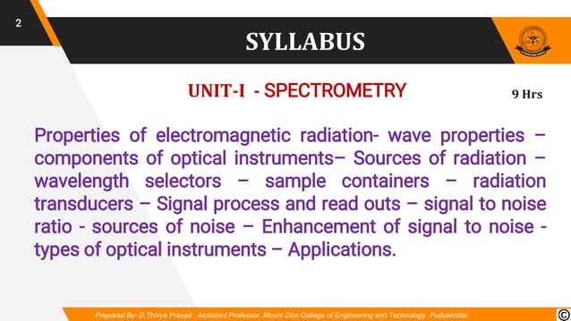 Analytical methods and instrumentation syllabus | PPT