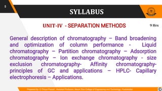 Analytical methods and instrumentation syllabus | PPT