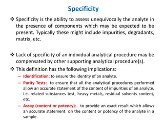 Analytical methods validation as per ich & usp | PPT