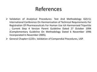 Analytical methods validation as per ich & usp | PPT