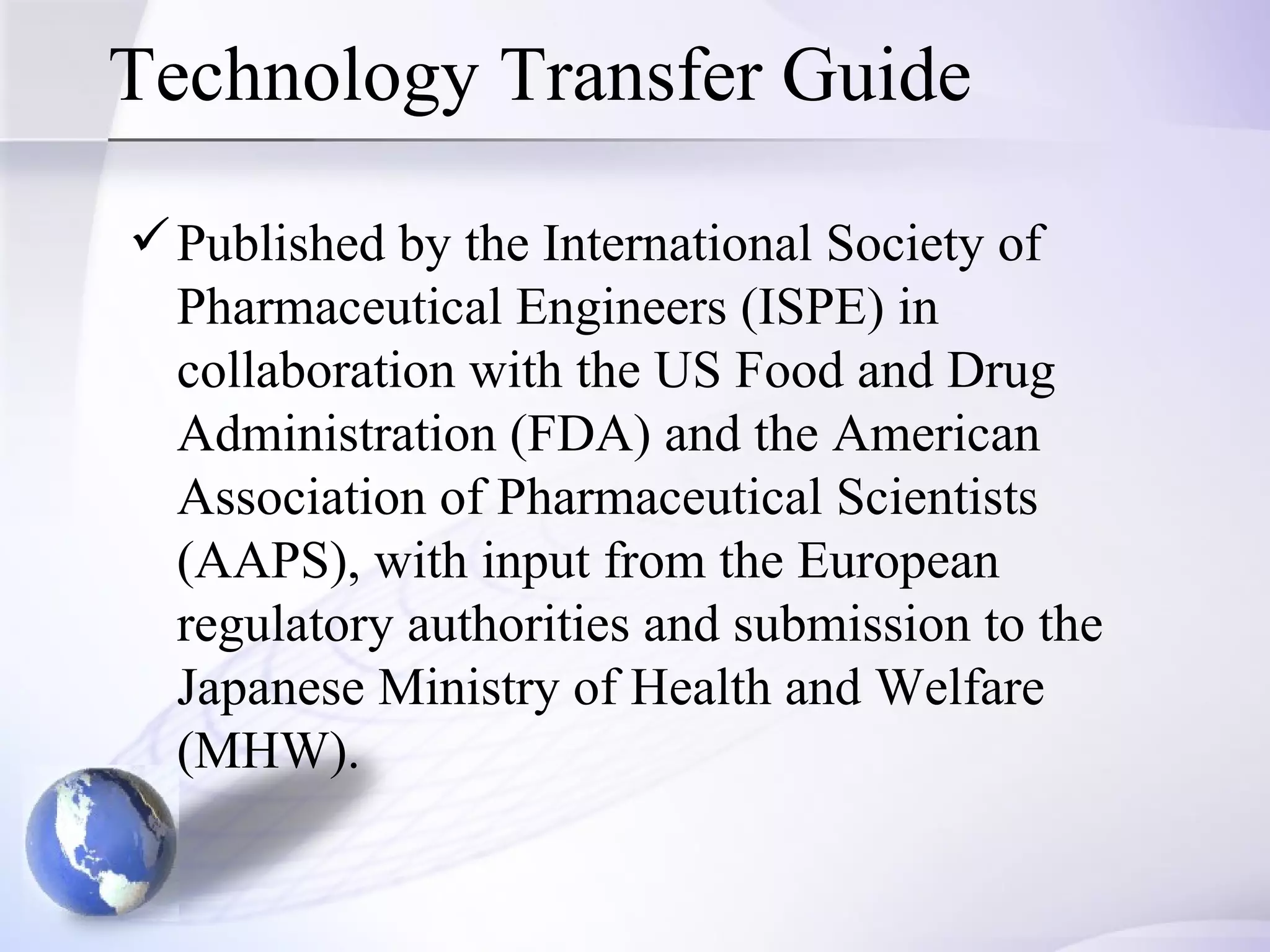 Analytical Method & Technology Transfer Ispe Guide | PPT