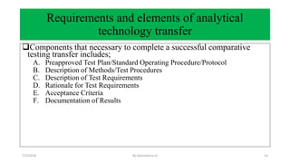 Analytical method transfer | PPTX