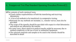 Analytical method transfer | PPTX