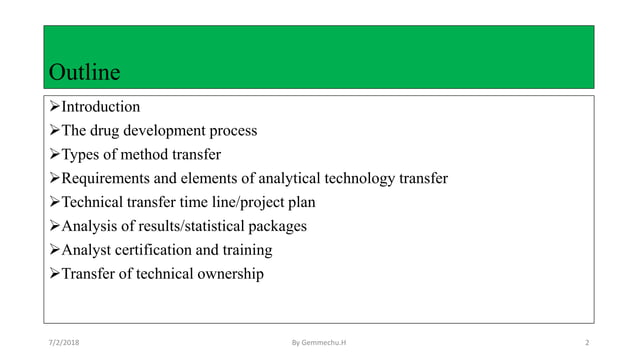 Analytical method transfer | PPTX | Pharmaceutical Industry | Industries