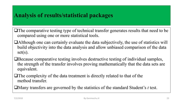 Analytical method transfer | PPT