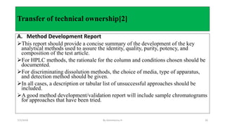 Analytical method transfer | PPTX