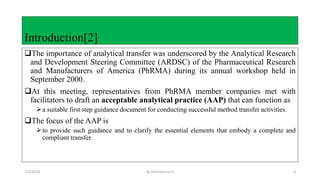 Analytical method transfer | PPTX