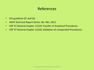 Analytical method transfer (module 01) | PPTX