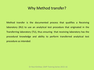 Analytical method transfer (module 01) | PPTX